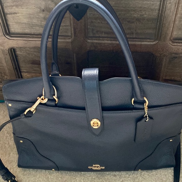 Coach | Bags | Coach Mercer Satchel Navy Blue | Poshmark